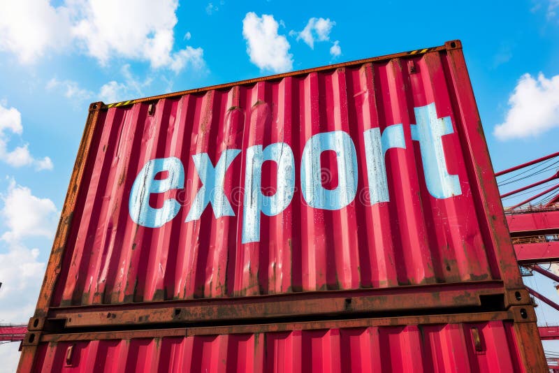 The Word Export on the Side of a Global Shipping Container. Business ...