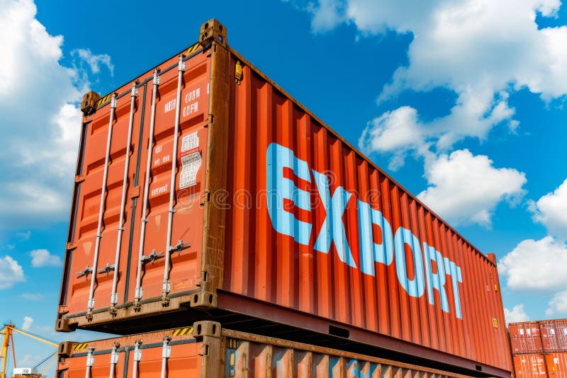 The Word Export on the Side of a Global Shipping Container. Business ...