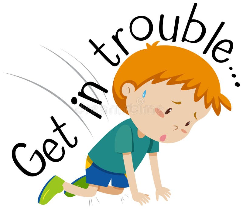 Word Expression for Get in Trouble Stock Vector - Illustration of pupil ... Word Expression for Get in Trouble Stock Vector - Illustration of pupil ...