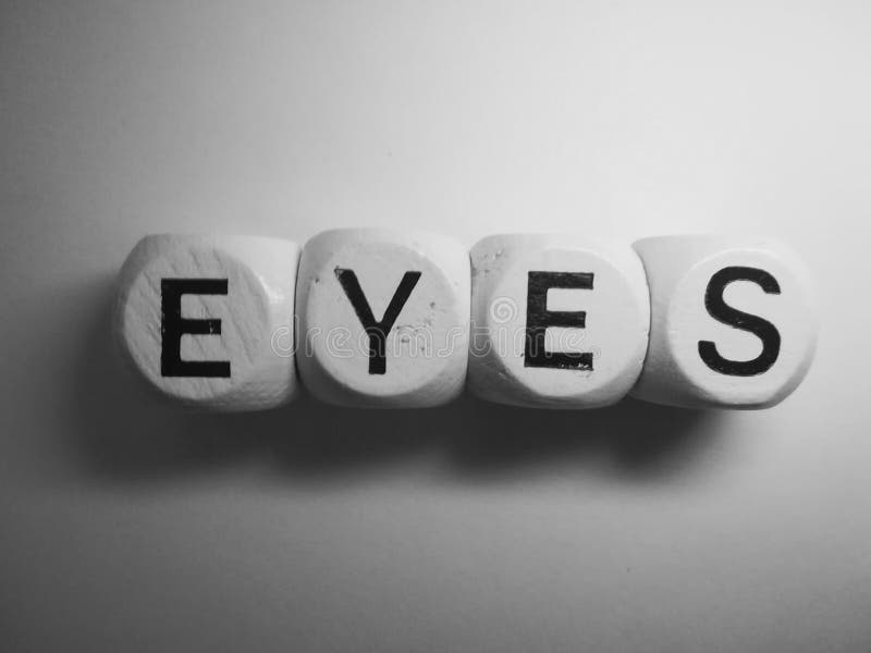 Word eyes spelled on dice stock photo. Image of beauty - 123025220