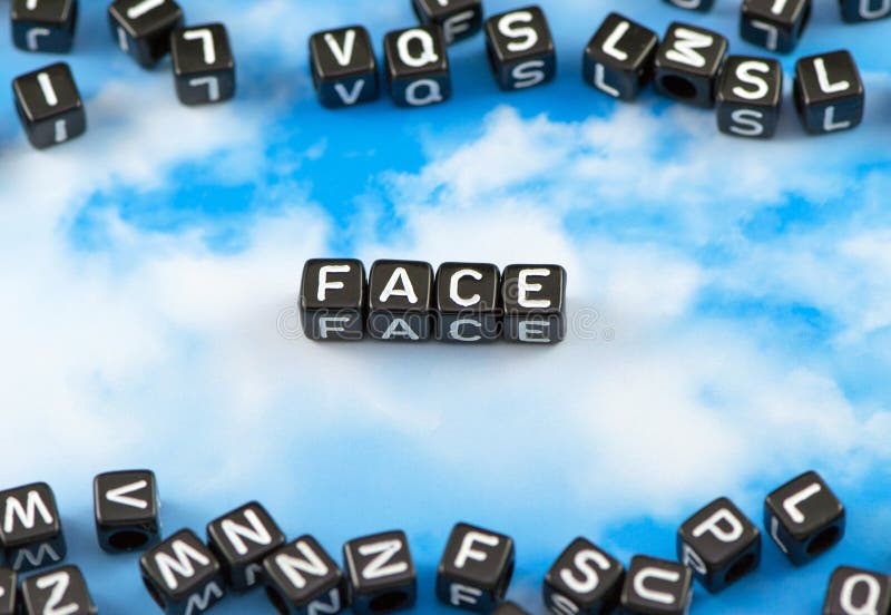 The word face Plastic stock image. Image of blue, beauty - 85232901
