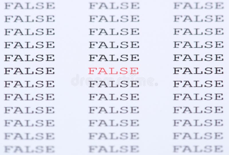 Word False among Similar Text Stock Image - Image of field, shallow ...