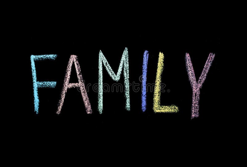 Word `family` Drawned on Chalkboard Stock Image - Image of letter ...