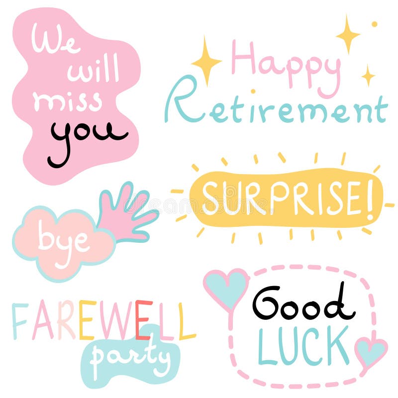 Farewell Collection - Hand Drawn Stock Vector - Illustration of ...