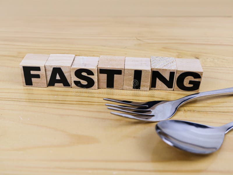 The Word Fasting in Wooden Blocks. Fasting Concept Illustration Stock ...