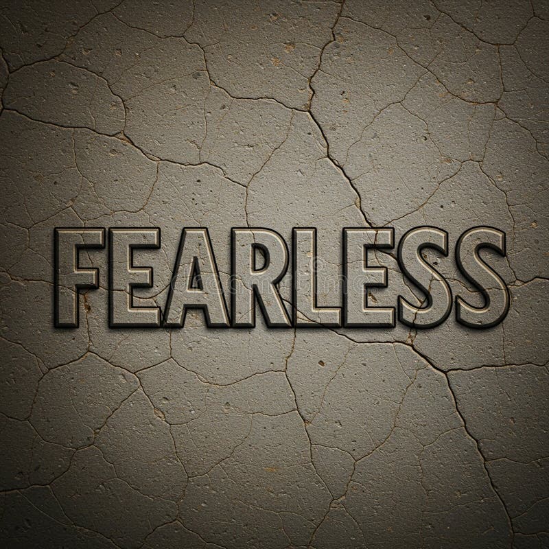 The Word "FEARLESS" is Prominently Displayed on a Textured, Cracked ...