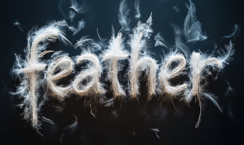 Feather Text on Dark Background Stock Image - Image of letters, texture ...
