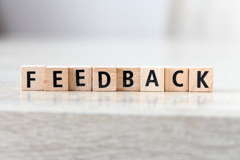 Word FEEDBACK Arranged from Wooden Letters on Light Background Stock ...