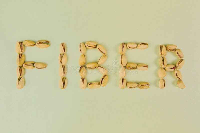 The Word Fiber Written with Pistachios Stock Image - Image of dietary ...