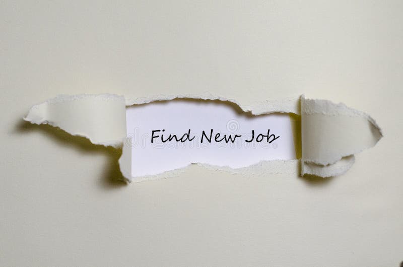 The Word Find New Job Appearing Behind Torn Paper Stock Image - Image ...