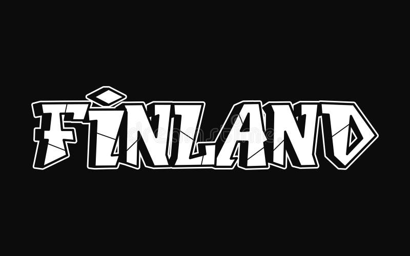 The Word Finland is Illustrated in a Striking Graffiti Style Against a ...