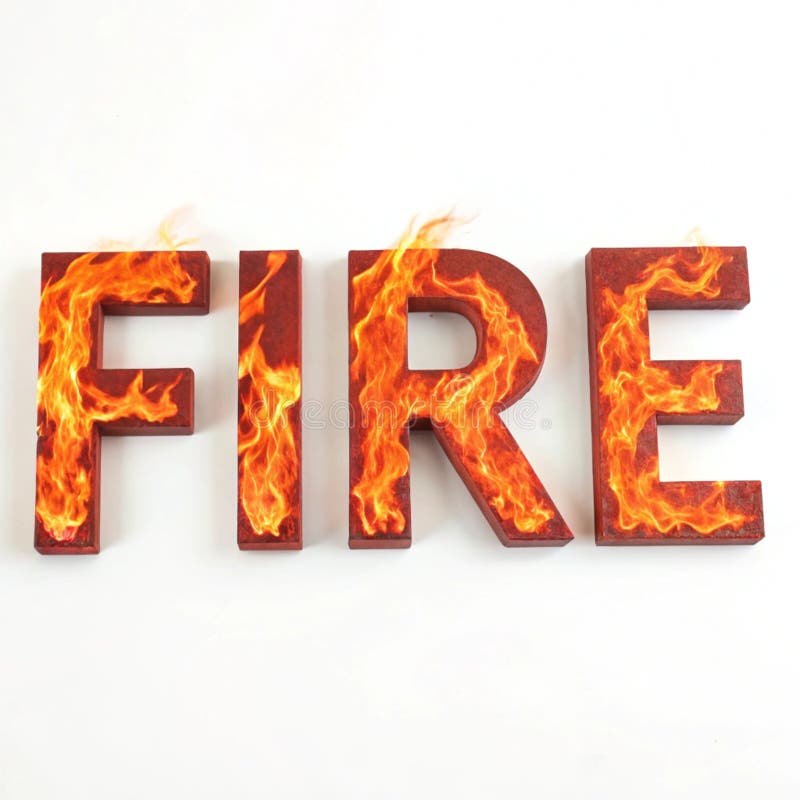 Word Fire Theme Isolated on White Background Stock Illustration ...
