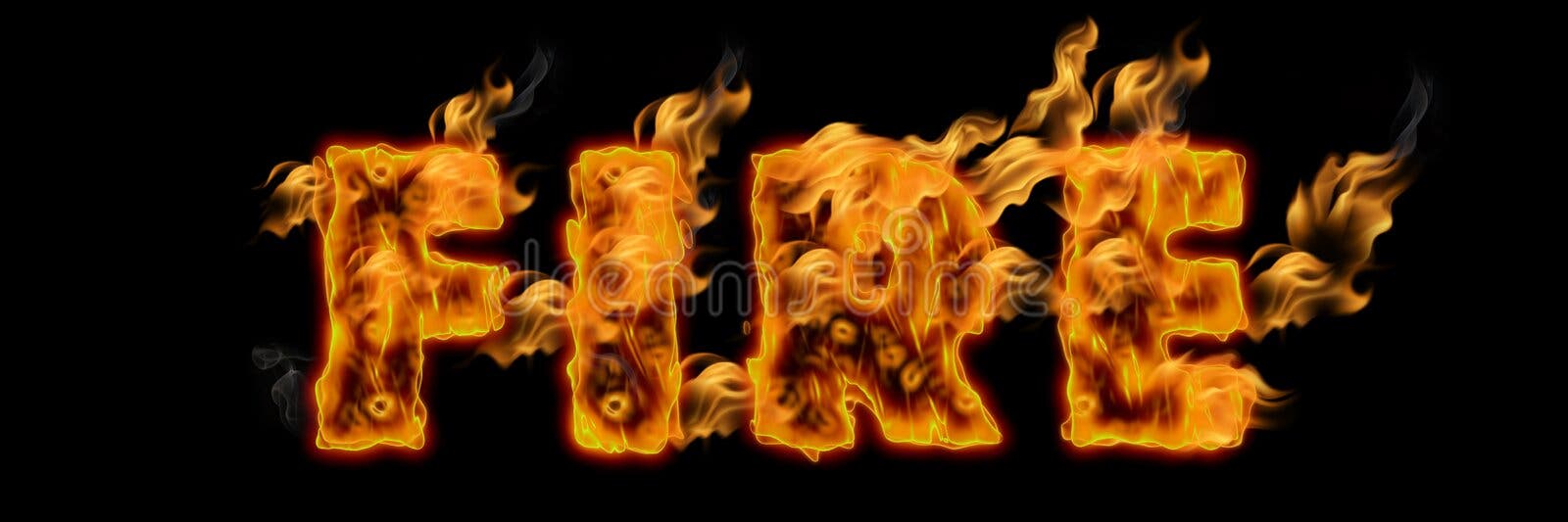 The Word FIRE on a Background of Fire. Alpha Channel Stock Illustration ...