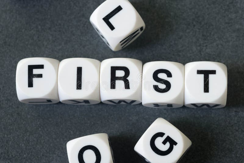 The Word First Written by Toy Letters Stock Image - Image of colorful ...