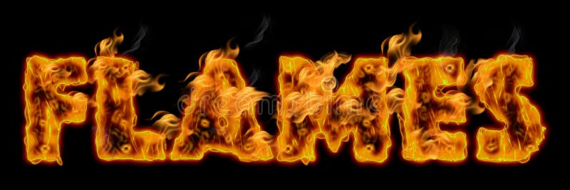 The Word Fire Written with Fire Stock Illustration - Illustration of ...