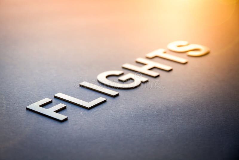 Word Flights Written with White Solid Letters Stock Image - Image of ...