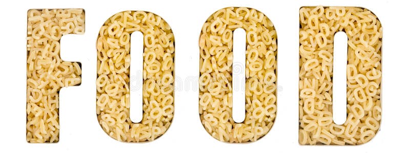 Word `food` Shaped from Beans Based Food, Top View. ` Food` Word Mades ...