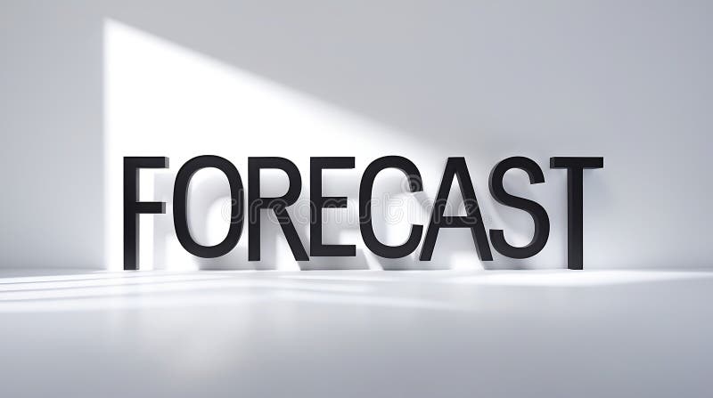 Bold Text Displaying the Forecast in Shadowed Light Against a ...
