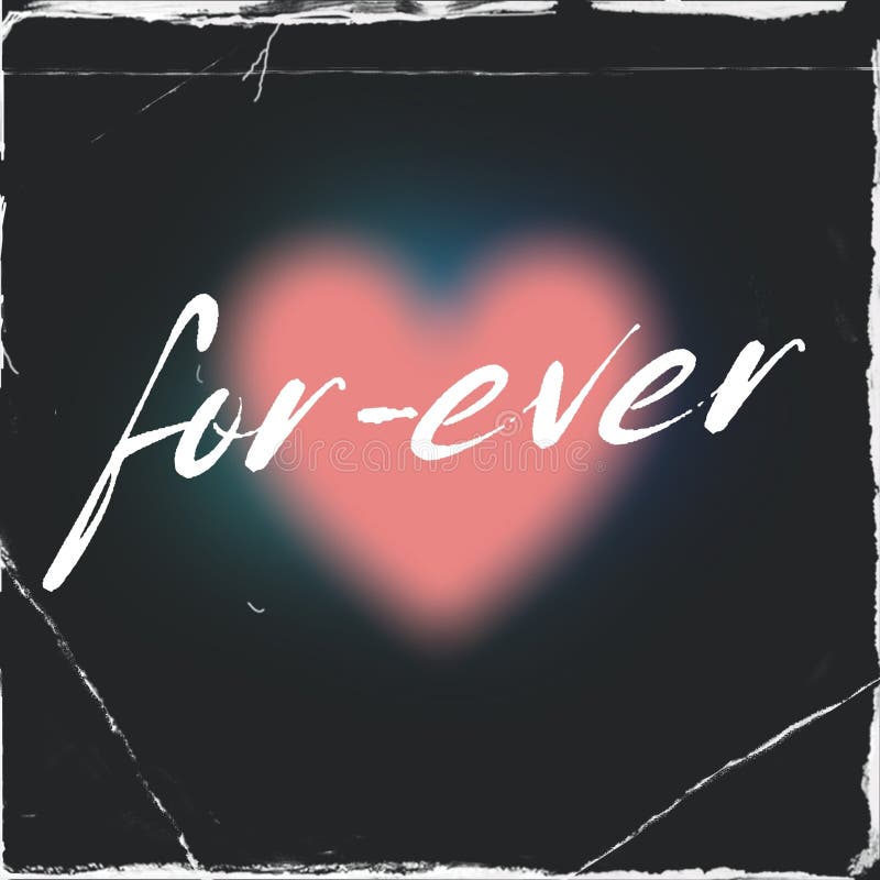 The Word Forever in Front of a Pink Heart on a Black Background Stock ...