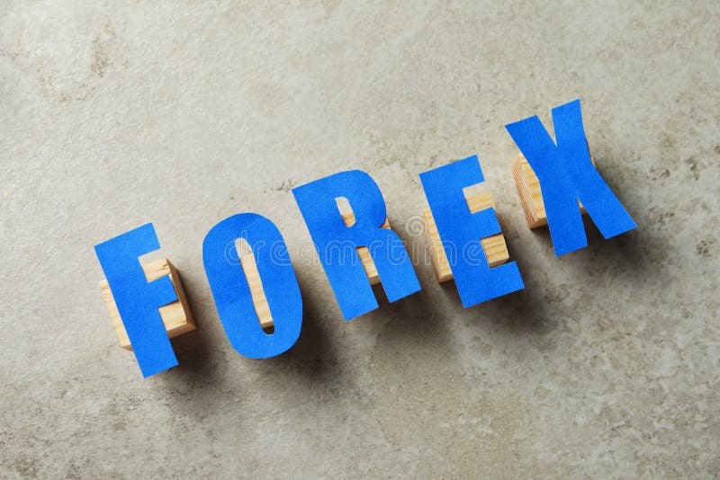 Word Forex Made of Blue Letters and Cubes on Grey Table, Flat Lay ...
