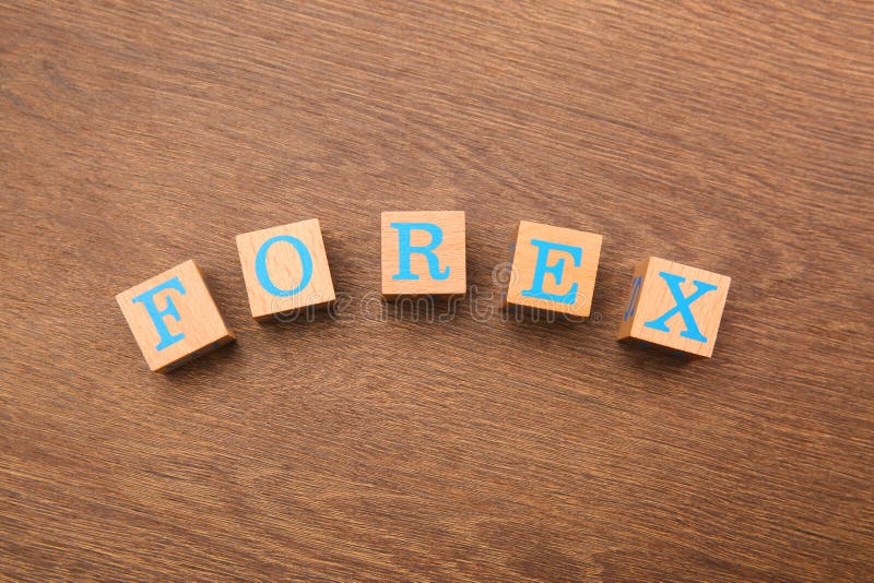 Word Forex Made of Cubes with Letters on Wooden Table, Top View ...