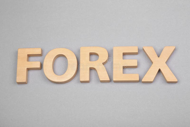 Word Forex with Wooden Letters on Grey Background, Above View Editorial ...