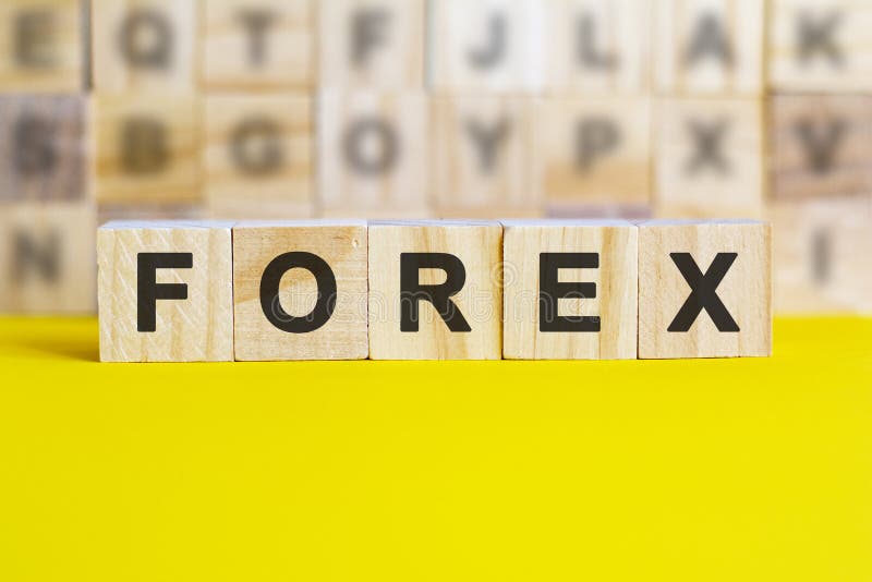 Word Forex is Written on Wooden Cubes on a Bright Yellow Surface ...