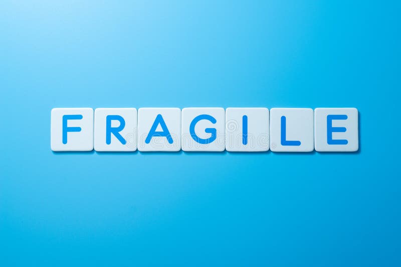 Word FRAGILE on Blue Background,FRAGILE Concept Stock Image - Image of ...