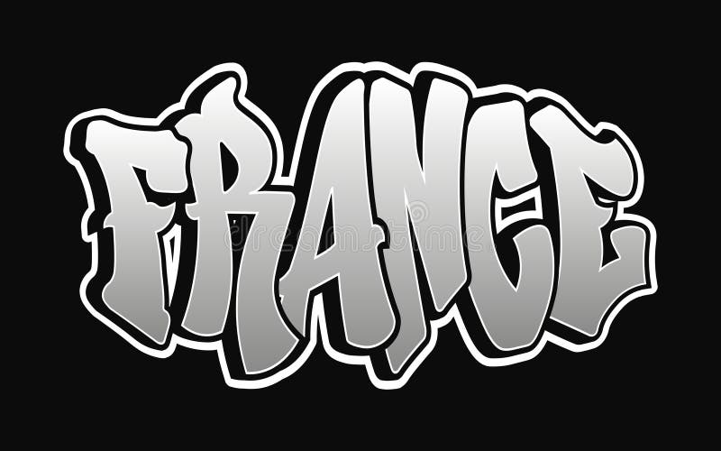 The Word France is Artistically Rendered in a Graffiti Style on a Solid ...