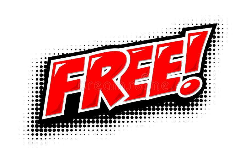 Word Free in comic style stock illustration. Illustration of trial ...