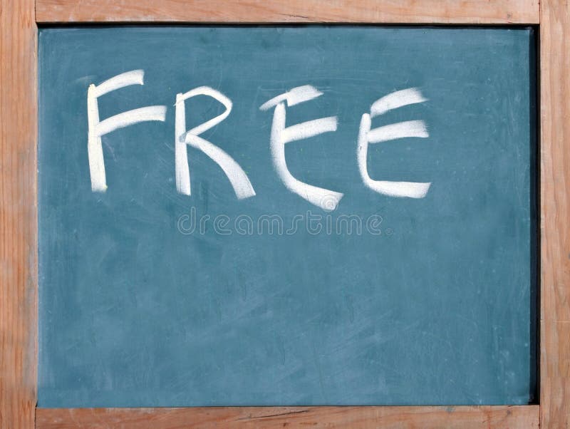 The Word Free Written on a Blackboard Stock Photo - Image of customer ...