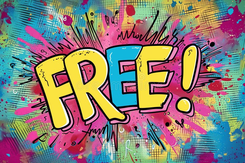 Word Free Written in Pop Art Style Stock Illustration - Illustration of ...