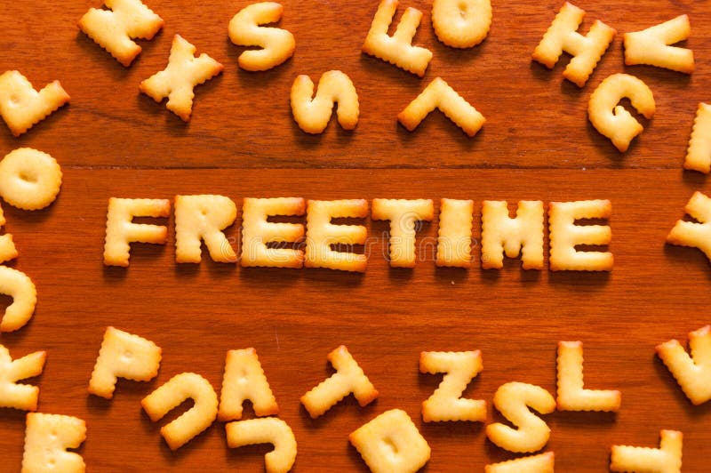 The Word Freetime Written with Cracker Stock Photo - Image of ...