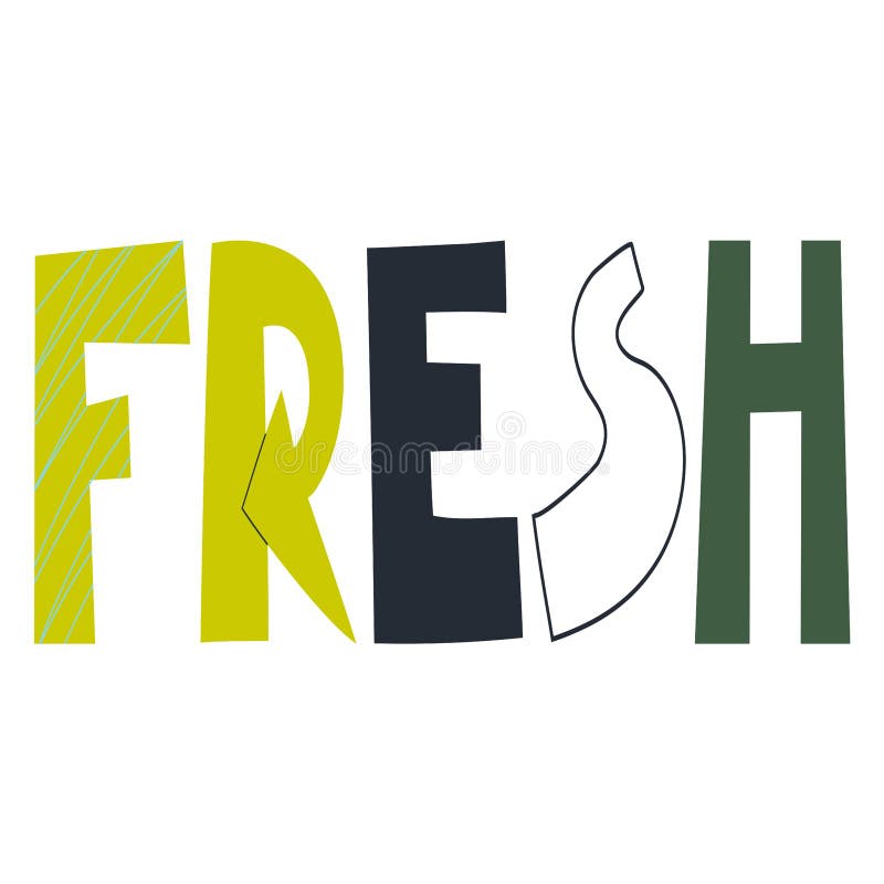 The Word Fresh Which is Drawn in Vector Stock Vector - Illustration of ...