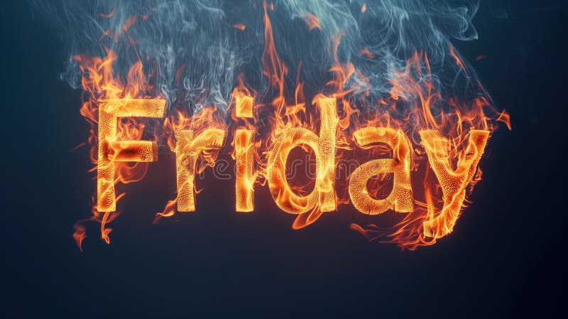 Word Friday on Fire stock photo. Image of discount, promotional - 306019704