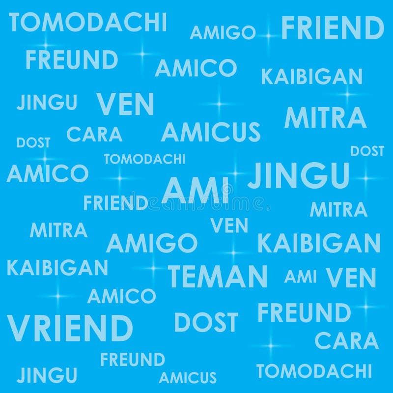 The Word Friend in Different Languages. Vector Illustration Decorative ...