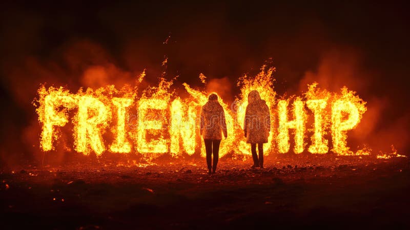Word Friendship on Fire stock image. Image of force - 306019687