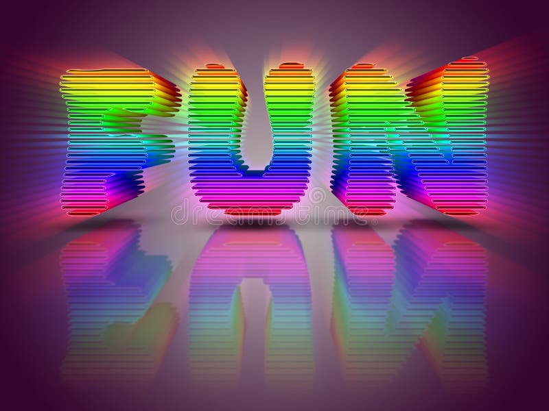 Word Fun 3D Multi Colored Letters Stock Illustration - Illustration of ...