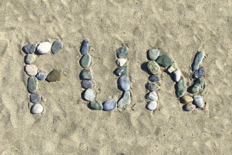 Word Fun Colorful Pebbles Beach Sand Stock Photos - Free & Royalty-Free ...