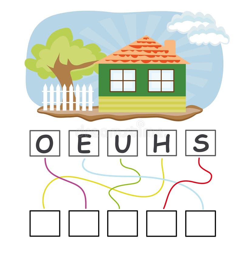 Word game with clown stock vector. Illustration of follow - 15568996