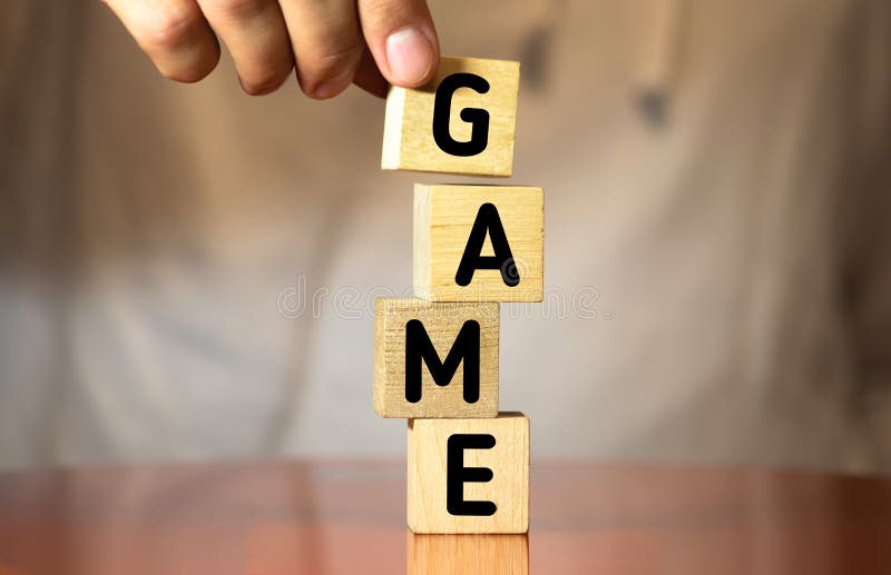 Word GAME Made with Wood Building Blocks. Top View Stock Image - Image ...