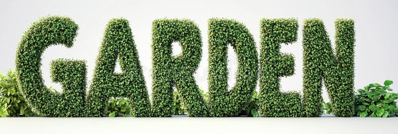 The Word GARDEN , Created from Lush Green Leaves and Isolated on a ...