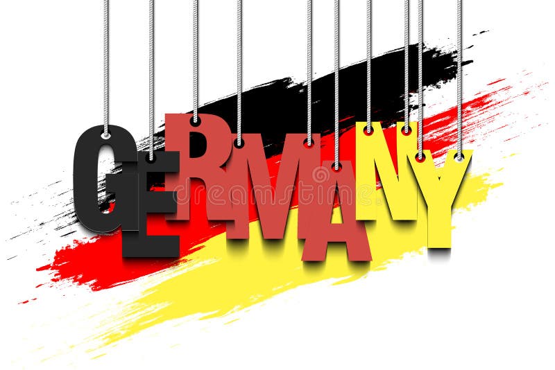 The Word Germany Hang on the Ropes Stock Vector - Illustration of card ...