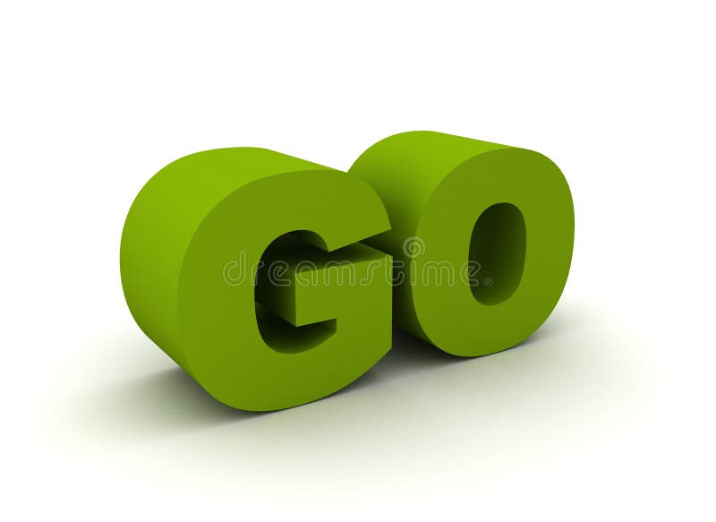 3D illustrated word GO! stock illustration. Illustration of generated ...