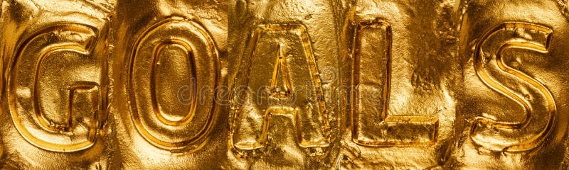 The word Goals stock image. Image of golden, gold, font - 332116079