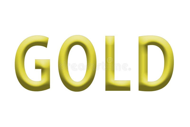 The Word GOLD Three-dimensional on White Background Stock Illustration ...