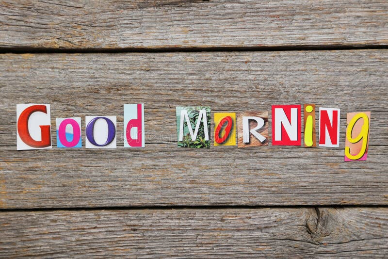 Good morning words stock image. Image of morning, colour - 59137701