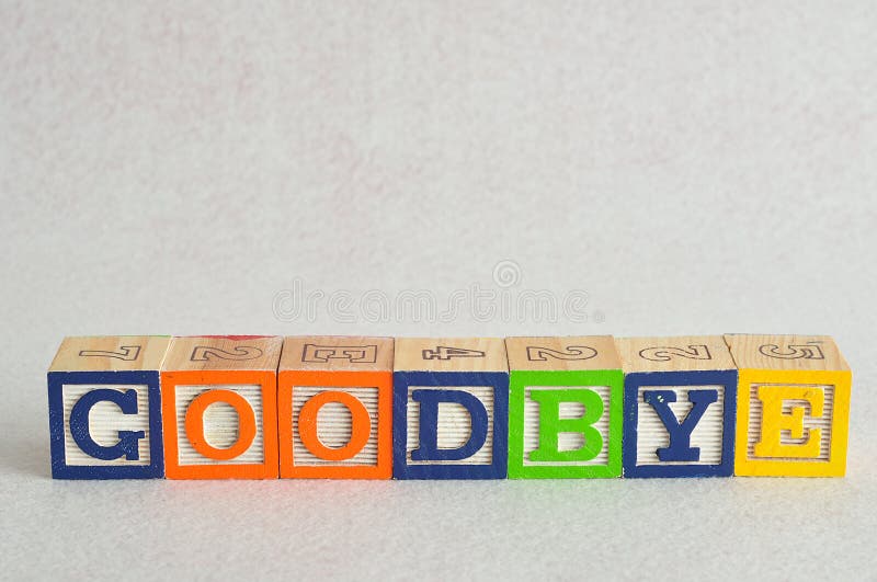 Goodbye - Cube With Letters, Sign With Wooden Cubes Stock Image - Image ...