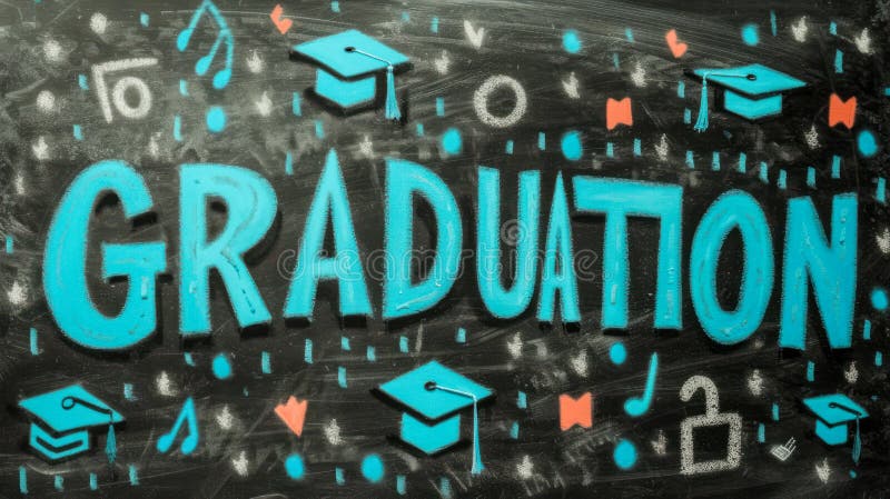 The Word Graduation Boldly Written in Chalk on a Blackboard ...