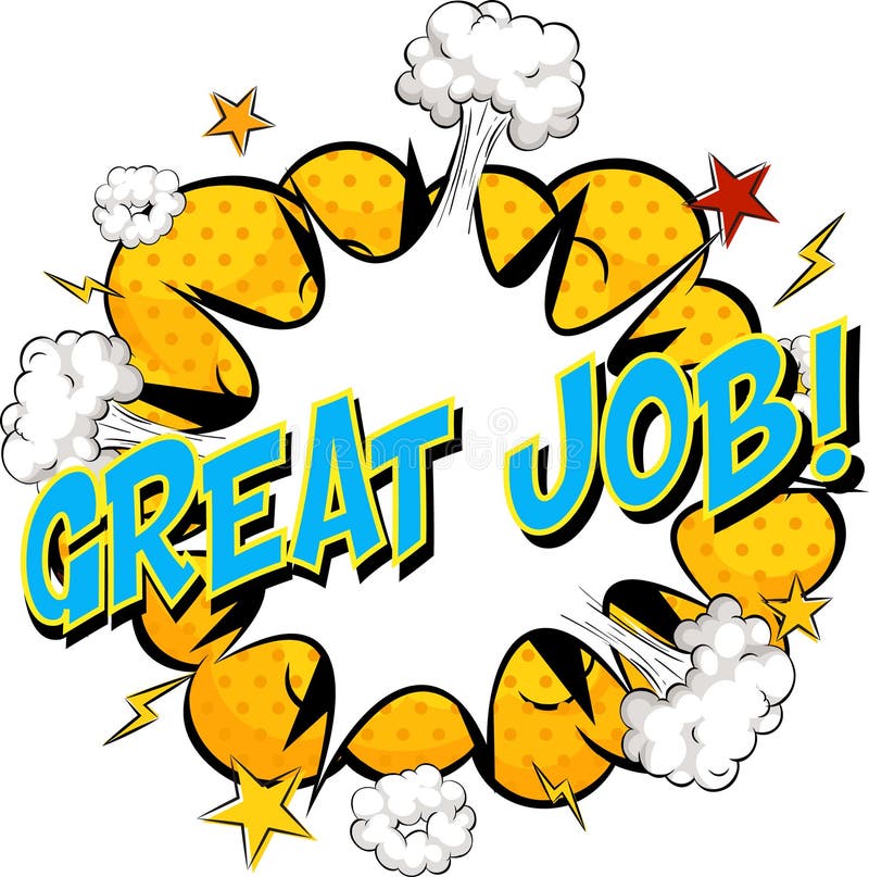 Word Great Job on Comic Cloud Explosion Background Stock Vector ...